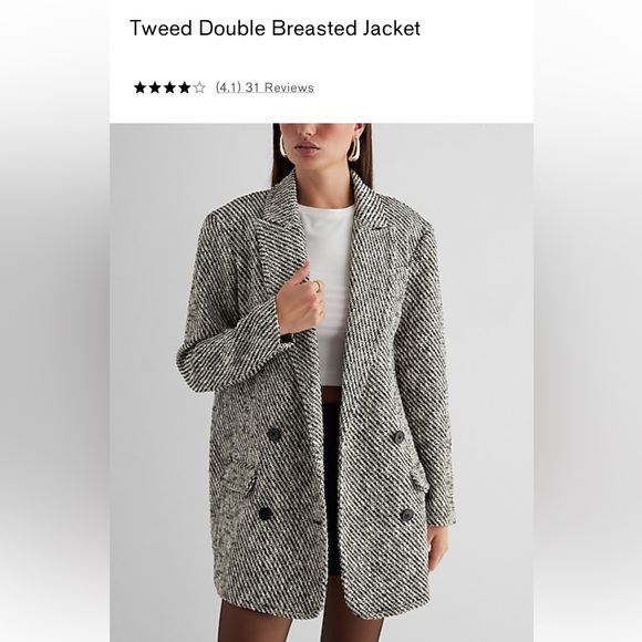 Express | Jackets & Coats | Nwt Express Tweed Double Breasted Jacket ...